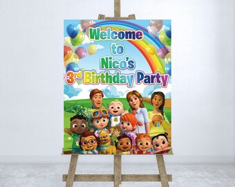 Cocomelon Birthday Welcome Sign - Etsy UK