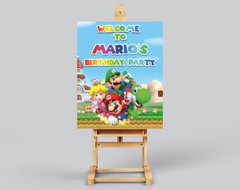 Birthday Sign Mario - Etsy