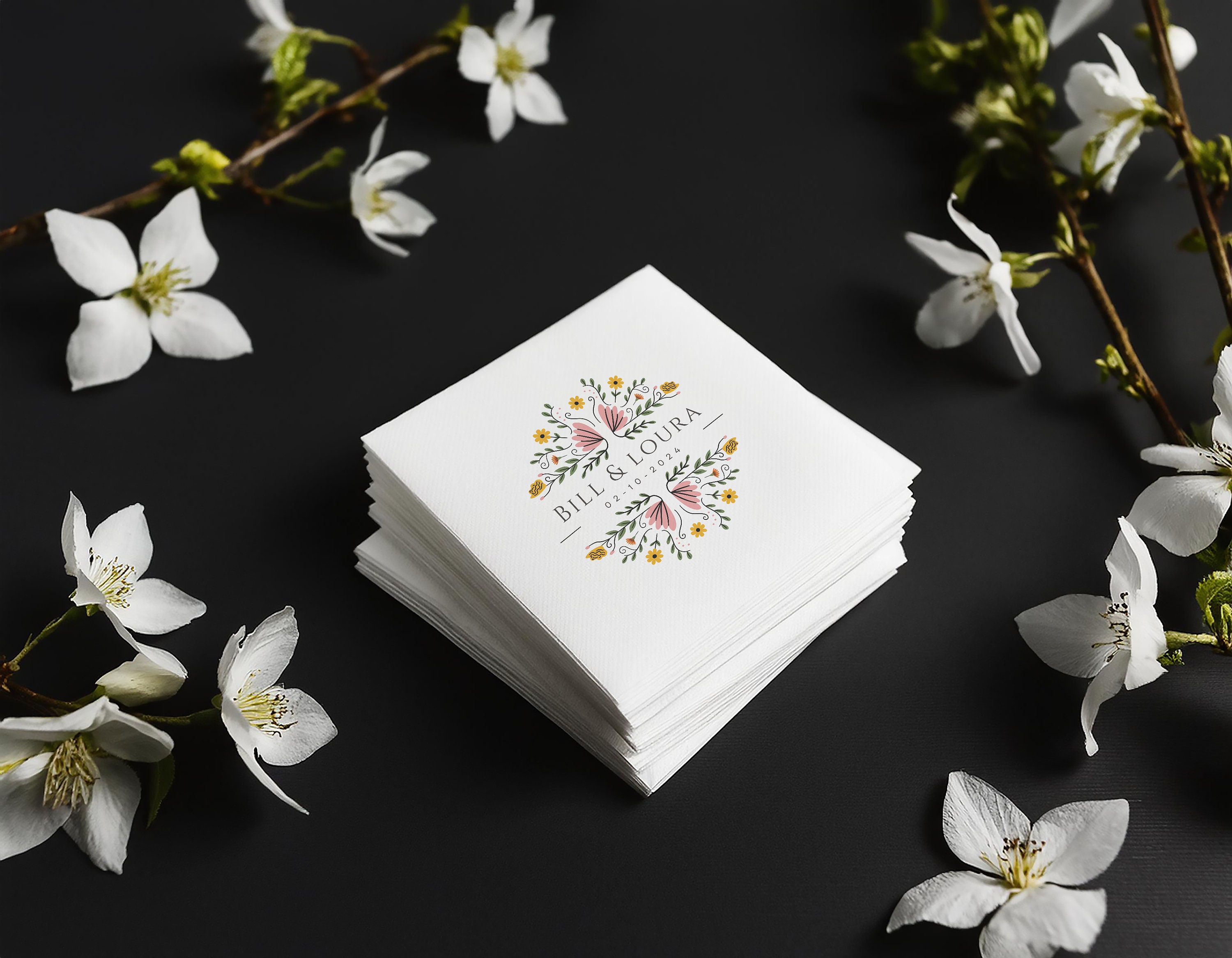 Custom Printed Napkins for Parties, Birthdays & Occasions Personalized ...