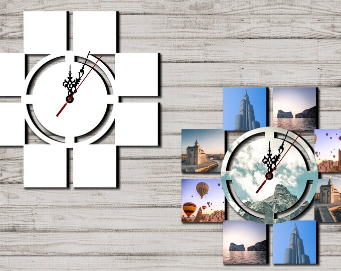 Custom Blank Wooden Clock Face Circle Round Ply Wood Wall Clock Laser ...