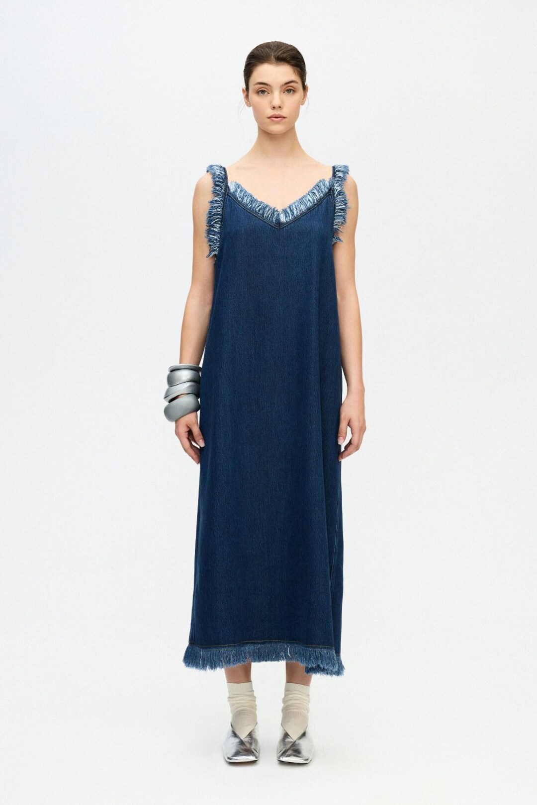 Denim Strappy Dress | Lyocell Dresses | Tassel Detailed Dresses - Etsy