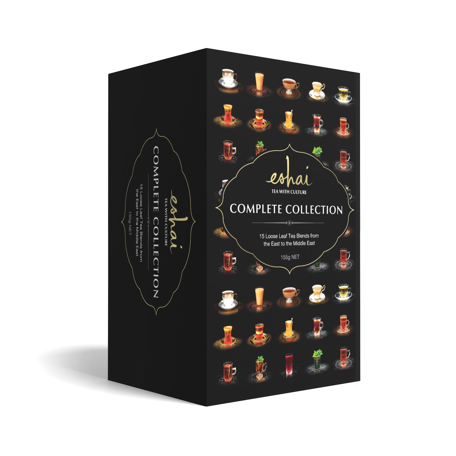 Eshai Collection Box Tea Gift Set - 15 Sachets of Black Tea, Green Tea ...