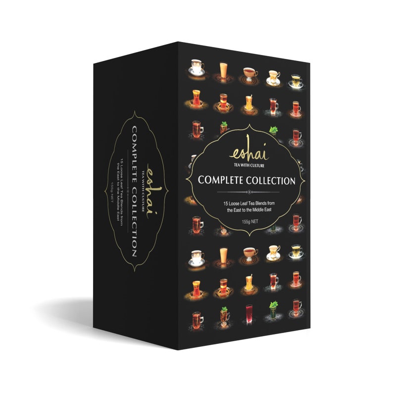 Eshai Collection Box Tea Gift Set - 15 Sachets of Black Tea, Green Tea ...