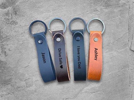 Personalized Leather Keychain Monogrammed Keychain Custom - Etsy