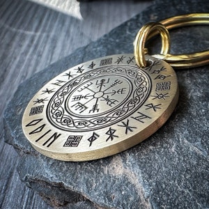 Nordic Viking Dog Tag, Norse Viking Runes Keyring, Tribal Celtic Aztec ...