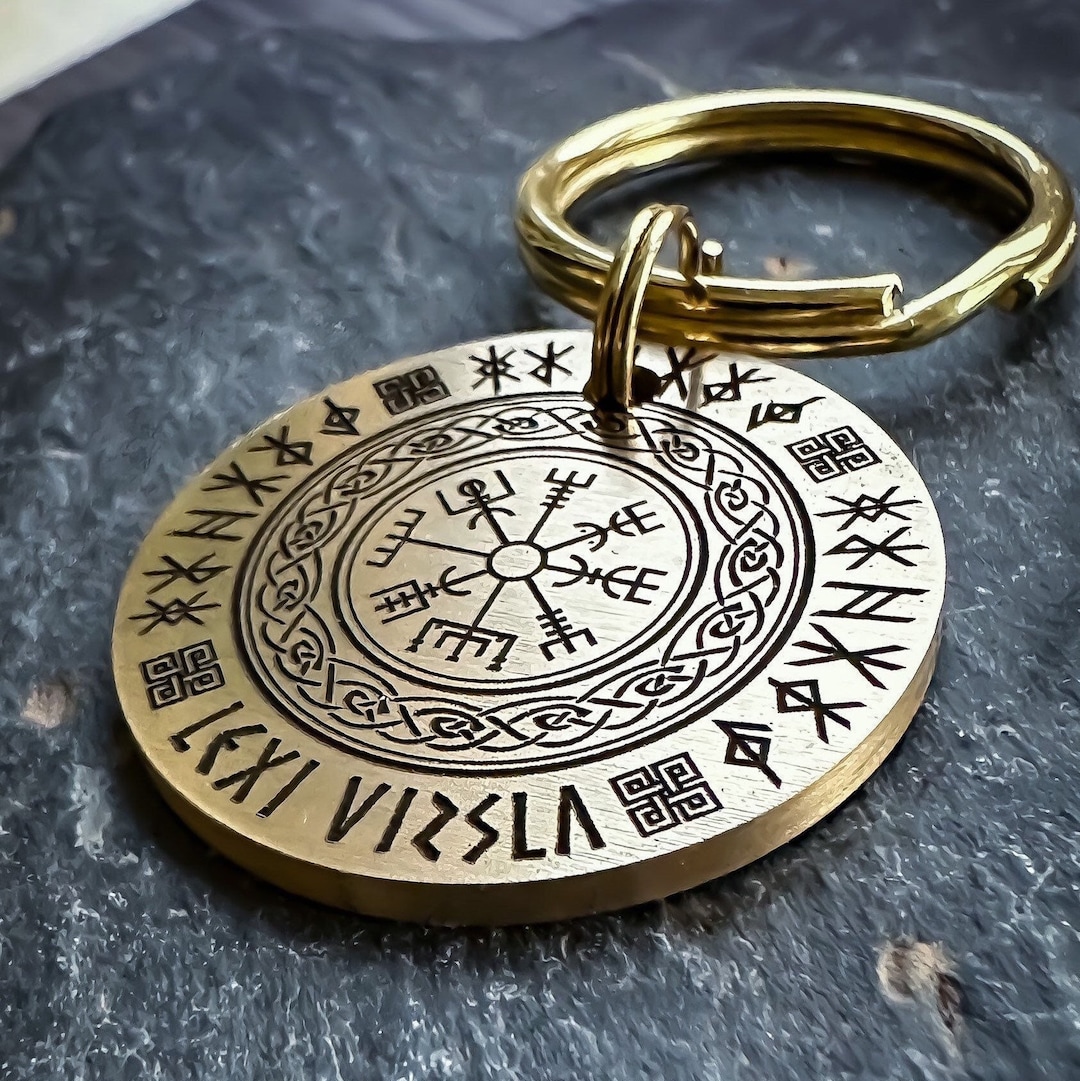 Nordic Viking Dog Tag Norse Viking Runes Keyring Tribal - Etsy