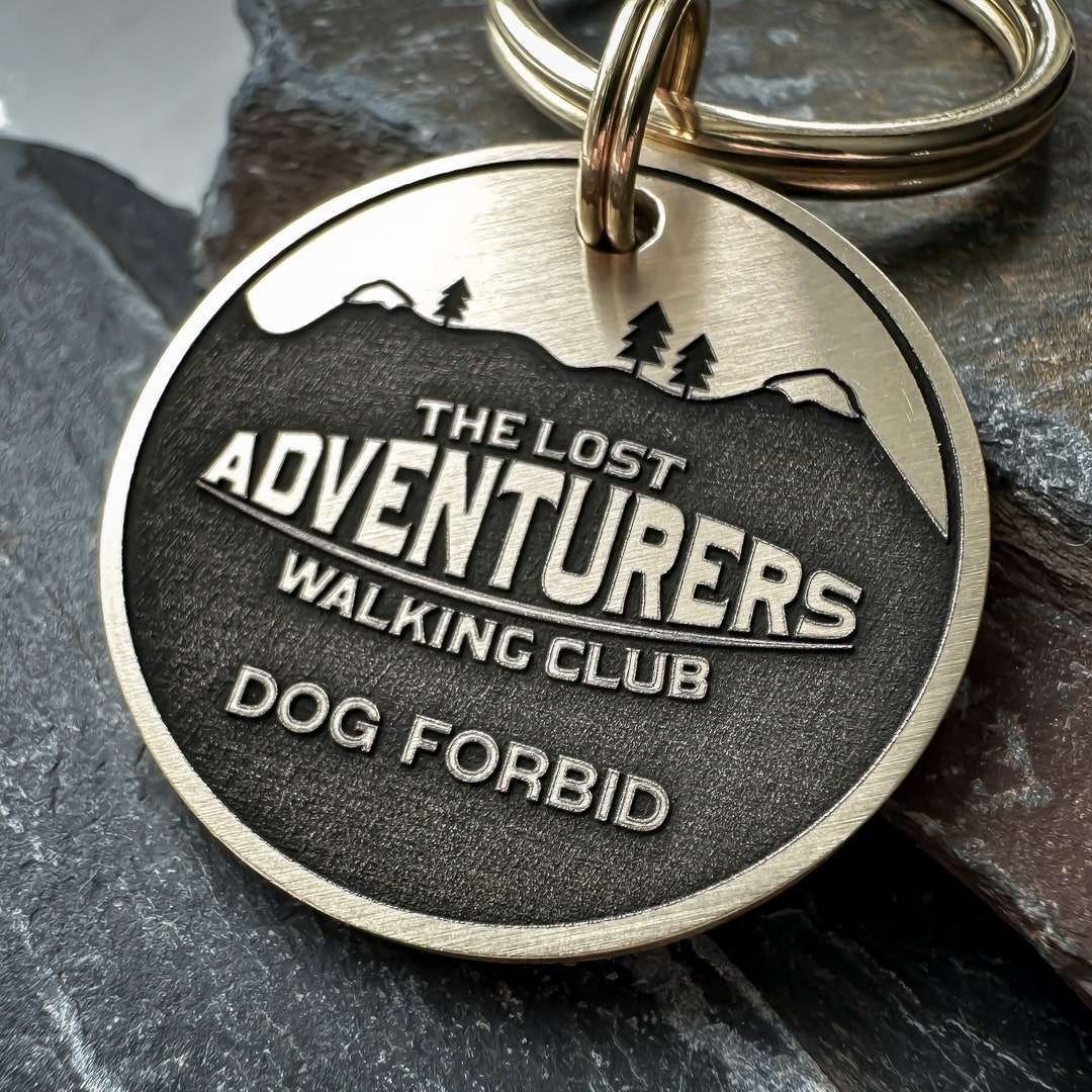 Official Dog Forbid Lost Adventurers Walking Club Engraved Dog ID Tag ...