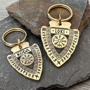 Nordic Viking Dog Tag, Norse Viking Runes Keyring, Tribal Celtic Aztec ...