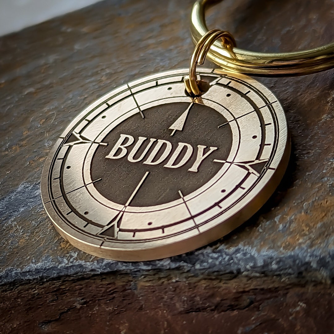 Compass Dog Tag, Personalised Dog Tag, Dog ID Tag, Engraved Dog Tag ...