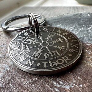Nordic Viking Dog Tag, Norse Viking Runes Keyring, Tribal Celtic Aztec ...