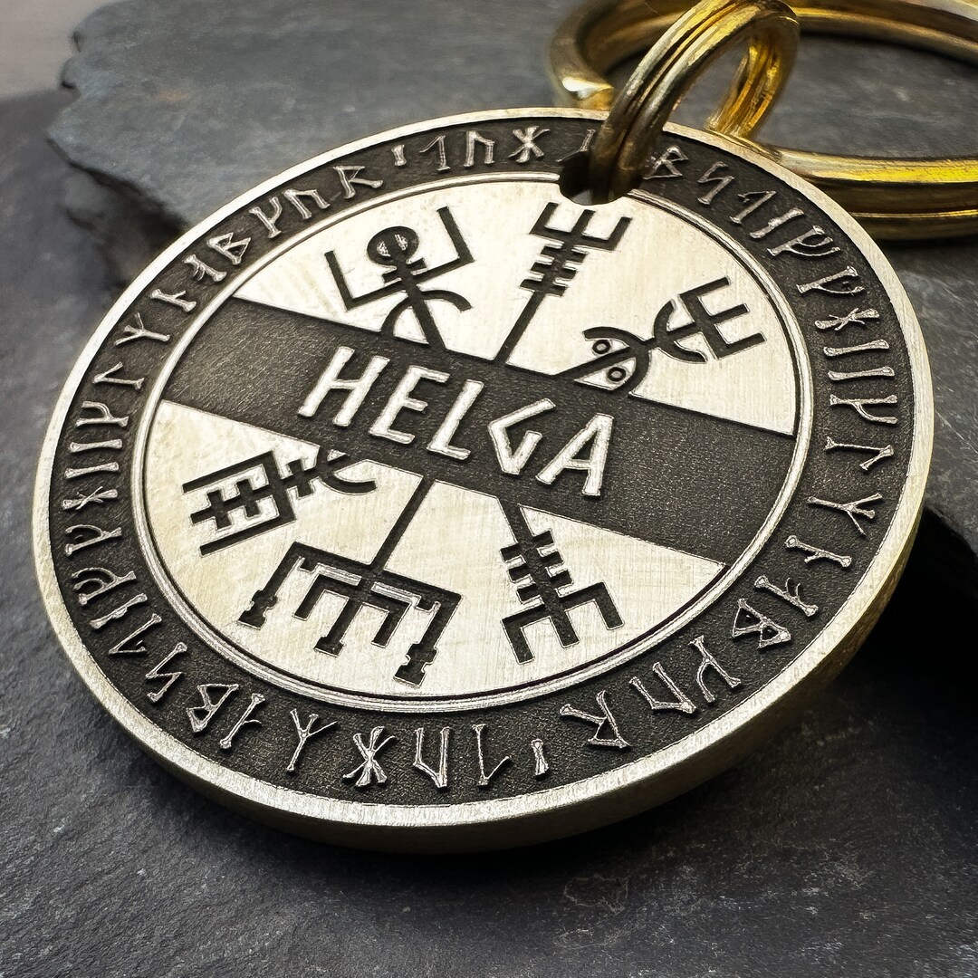 Nordic Viking Vegvisir Symbol Dog Tag, Norse Runes Keyring, Tribal ...