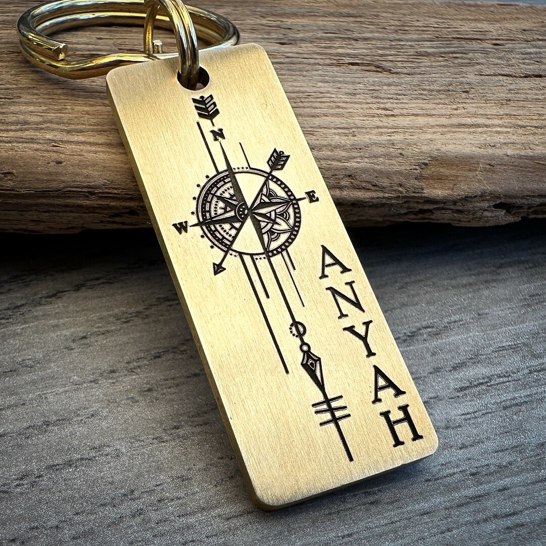 Tribal Compass Dog Tag, Custom Personalised Engraved Metal Pet ID ...