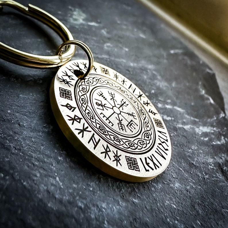 Nordic Viking Dog Tag Norse Viking Runes Keyring Tribal - Etsy