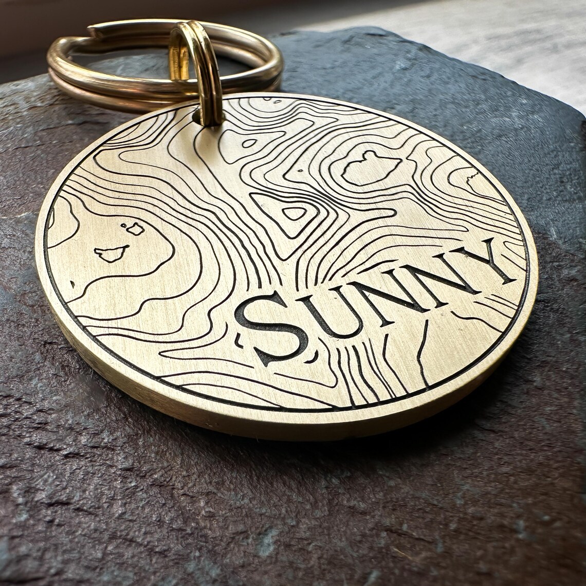 Snowdon Map Dog Tag, Engraved Topography Line Map Keyring, Personalised ...