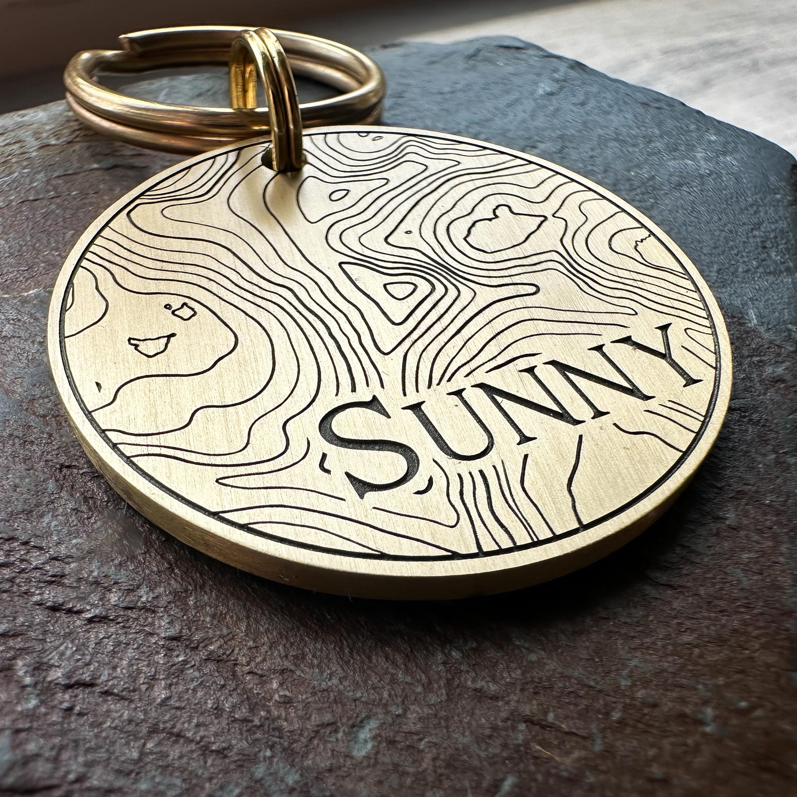 Snowdon Map Dog Tag, Engraved Topography Line Map Keyring, Personalised ...