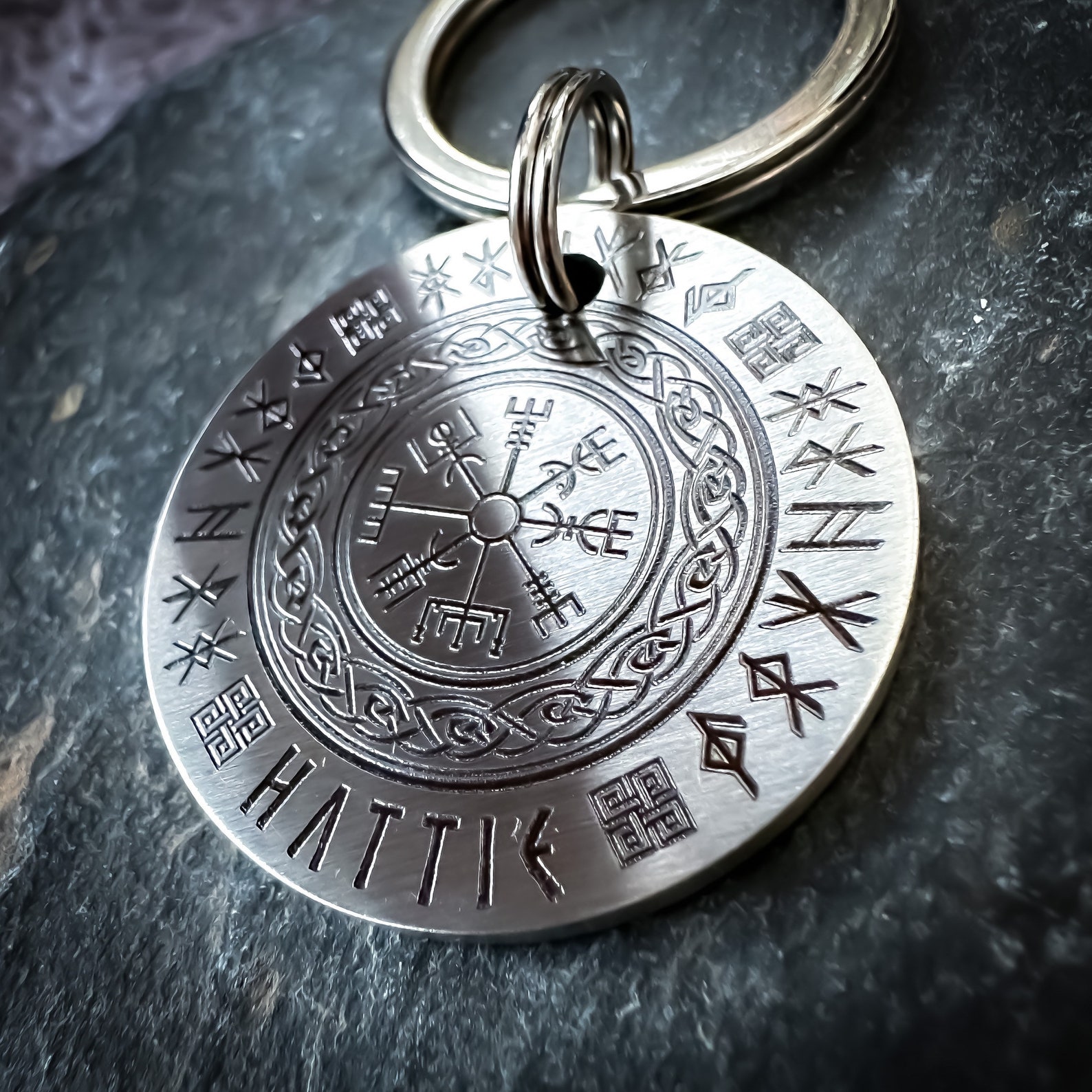 Nordic Viking Dog Tag Norse Viking Runes Keyring Tribal - Etsy UK