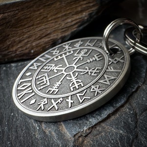 Nordic Viking Dog Tag, Norse Viking Runes Keyring, Tribal Celtic Aztec ...