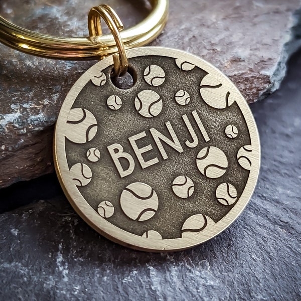 Personalised Tennis Ball Dog - Etsy UK