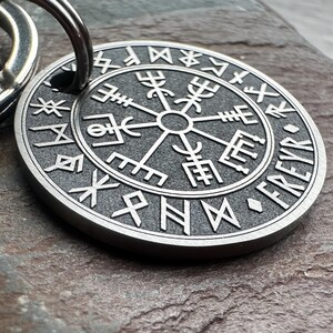 Nordic Viking Dog Tag, Norse Viking Runes Keyring, Tribal Celtic Aztec ...
