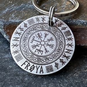 Nordic Viking Dog Tag Norse Viking Runes Keyring Tribal - Etsy