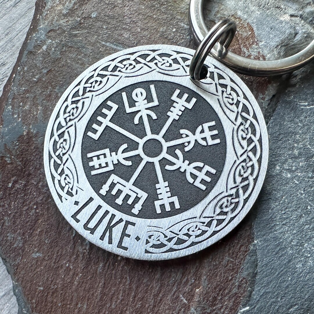 Nordic Viking Dog Tag, Norse Viking Runes Keyring, Tribal Celtic Aztec ...