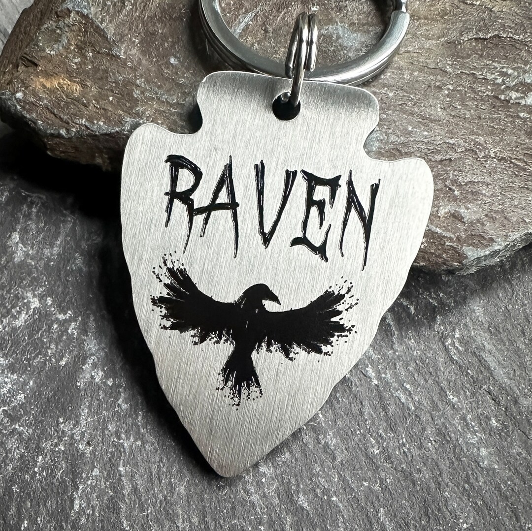 Creepy Raven Dog Tag: Halloween Pet ID, Spooky Crow Tag, Brass or ...