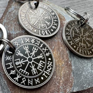 Nordic Viking Dog Tag, Norse Viking Runes Keyring, Tribal Celtic Aztec ...
