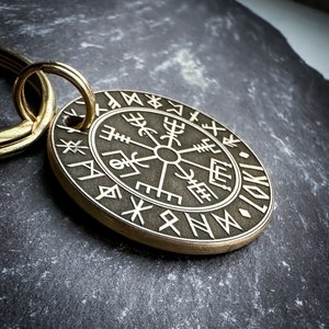 Nordic Viking Dog Tag, Norse Viking Runes Keyring, Tribal Celtic Aztec ...