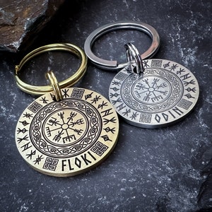 Nordic Viking Dog Tag, Norse Viking Runes Keyring, Tribal Celtic Aztec ...