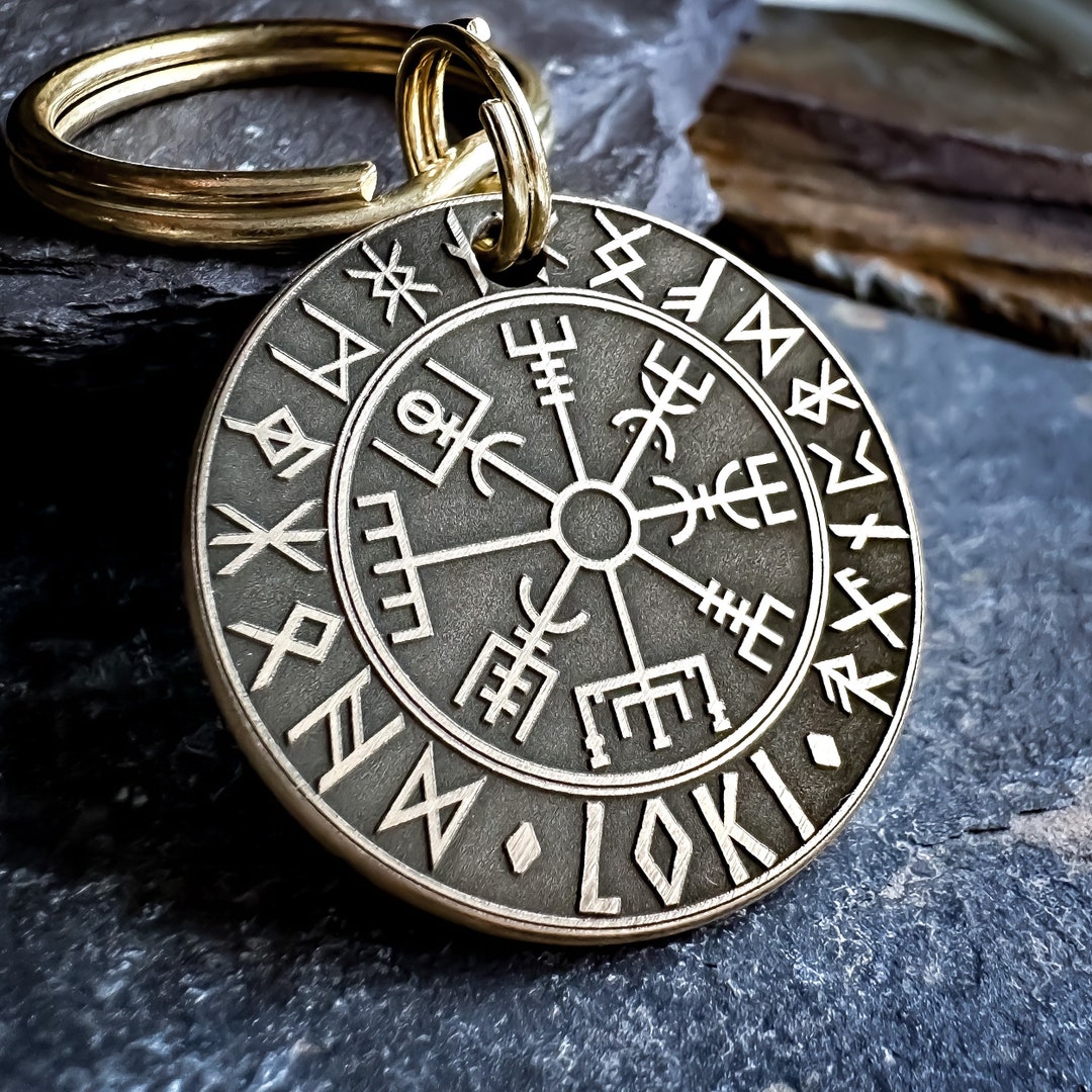 Nordic Viking Dog Tag Norse Viking Runes Keyring Tribal - Etsy