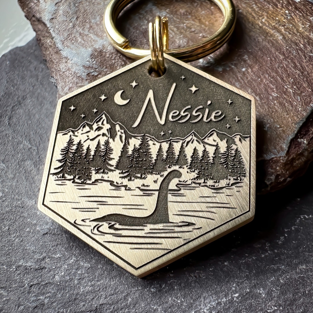 Loch Ness Dog Tag, Quality Thick Pet ID Name Tags, Solid Brass Charm ...