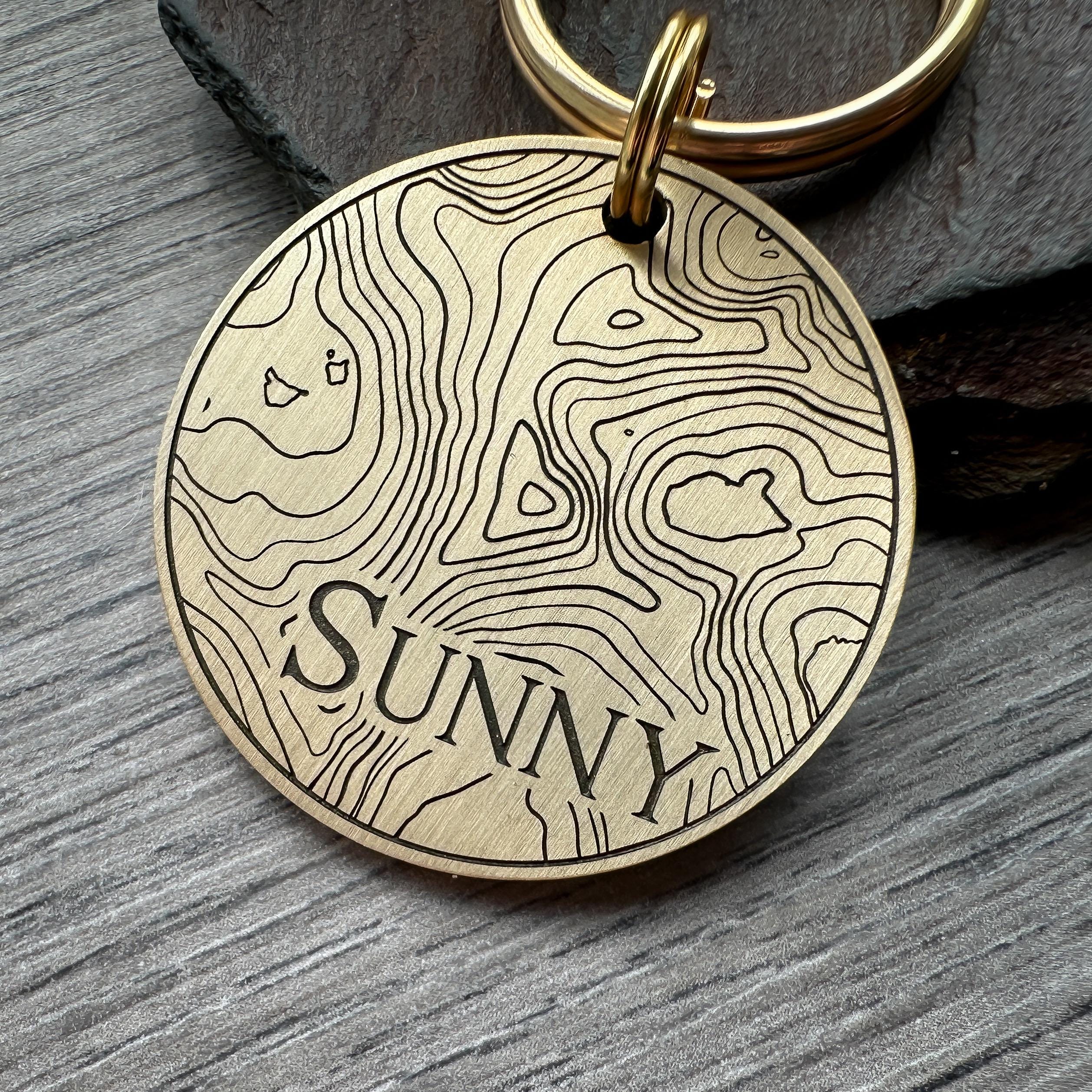 Snowdon Map Dog Tag, Engraved Topography Line Map Keyring, Personalised ...