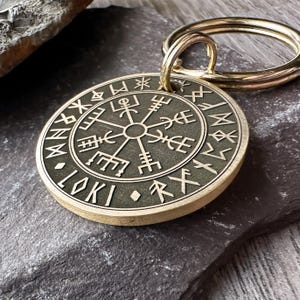 Nordic Viking Dog Tag, Norse Viking Runes Keyring, Tribal Celtic Aztec ...