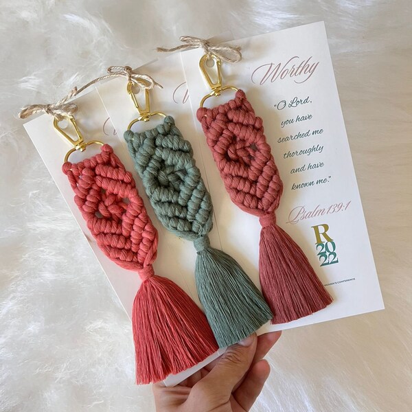 Macrame Keychain Boho Style - Etsy