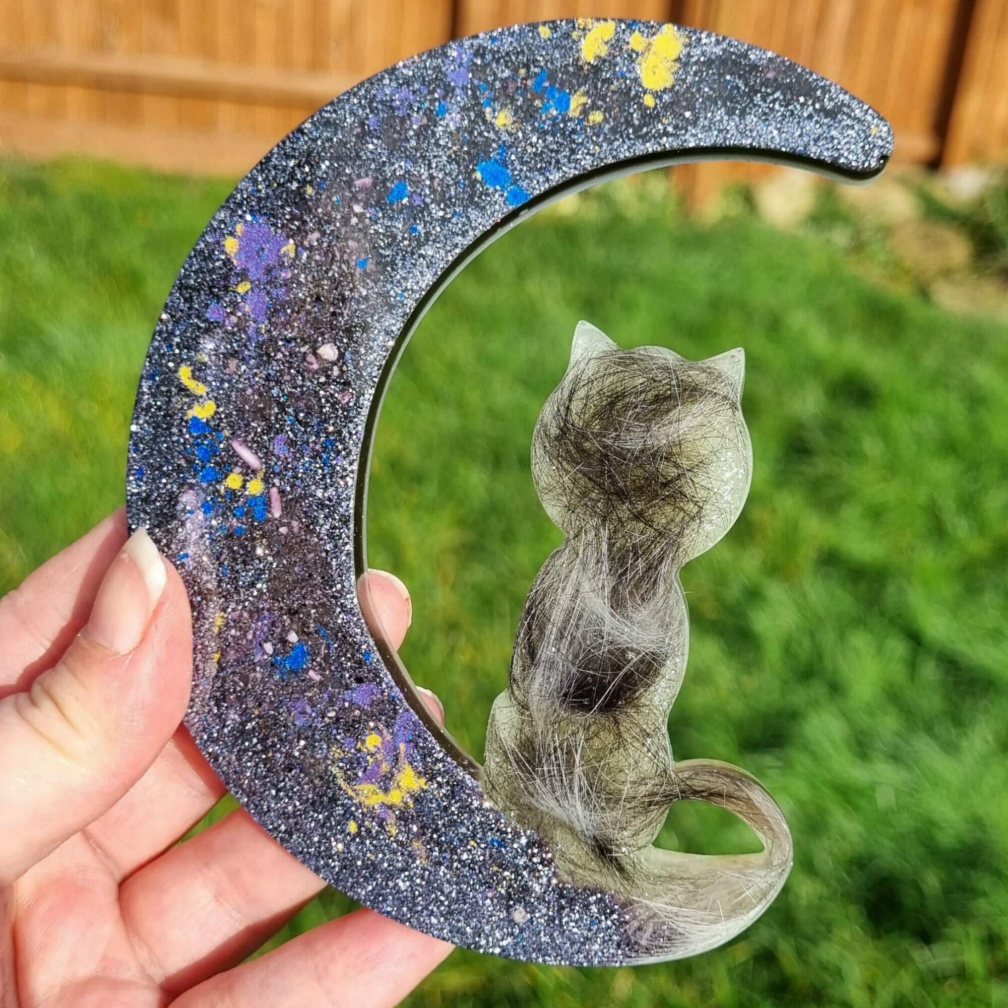 CAT MEMORIAL KEEPSAKE// Eco Resin Cat Ash and Fur Memorial, Night Sky ...