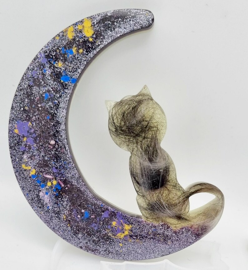 CAT MEMORIAL KEEPSAKE// Eco Resin Cat Ash and Fur Memorial, Night Sky ...
