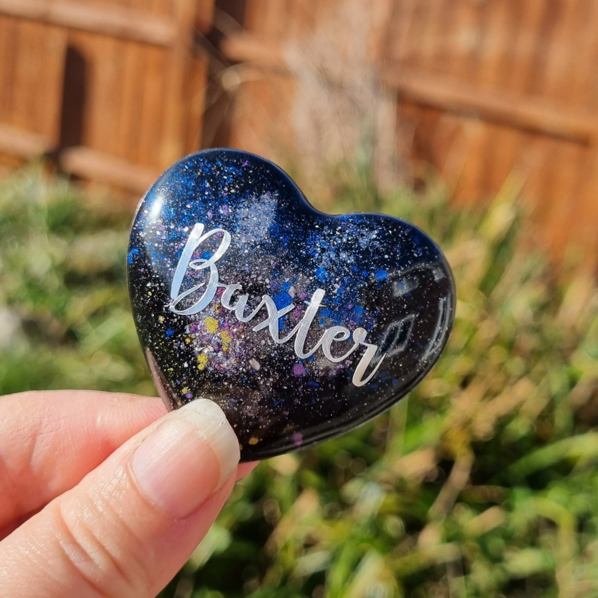 ASH MEMORIAL KEEPSAKE// Granite Look Ecopoxy Resin Palm Stone | Etsy