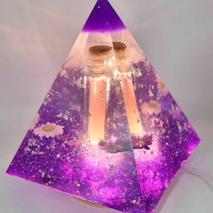 Custom RESIN MEMORIAL PYRAMID// Eco Resin Pyramid, Cremains Memorial ...