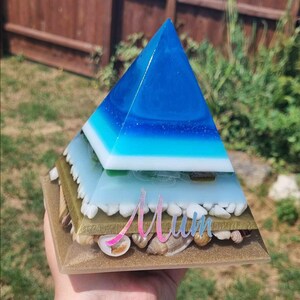 Custom RESIN MEMORIAL PYRAMID// Eco Resin Pyramid, Cremains Memorial ...