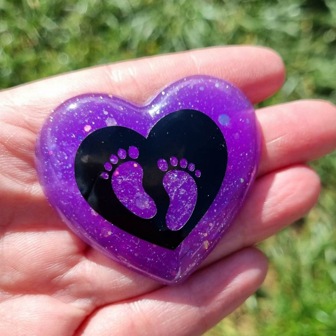 BABY FEET Pocket Hug// Palm Stone Heart Keepsake With Choice of ...