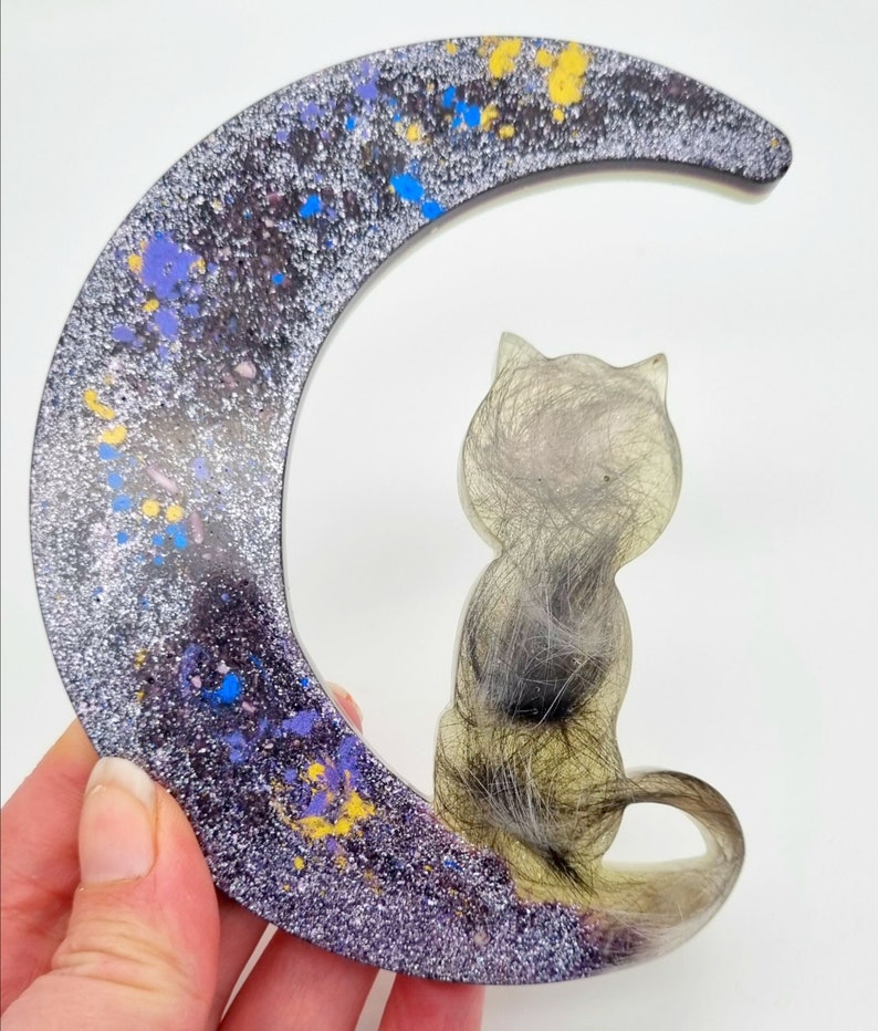 CAT MEMORIAL KEEPSAKE// Eco Resin Cat Ash and Fur Memorial, Night Sky ...