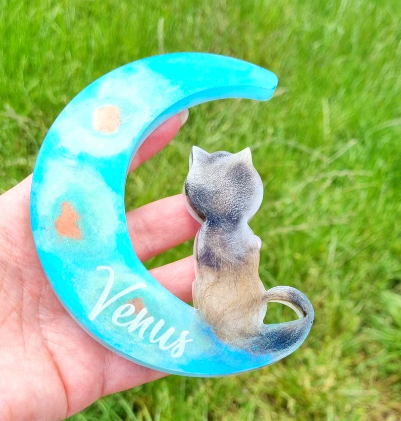 CAT MEMORIAL KEEPSAKE// Eco Resin Cat Ash and Fur Memorial, Night Sky ...