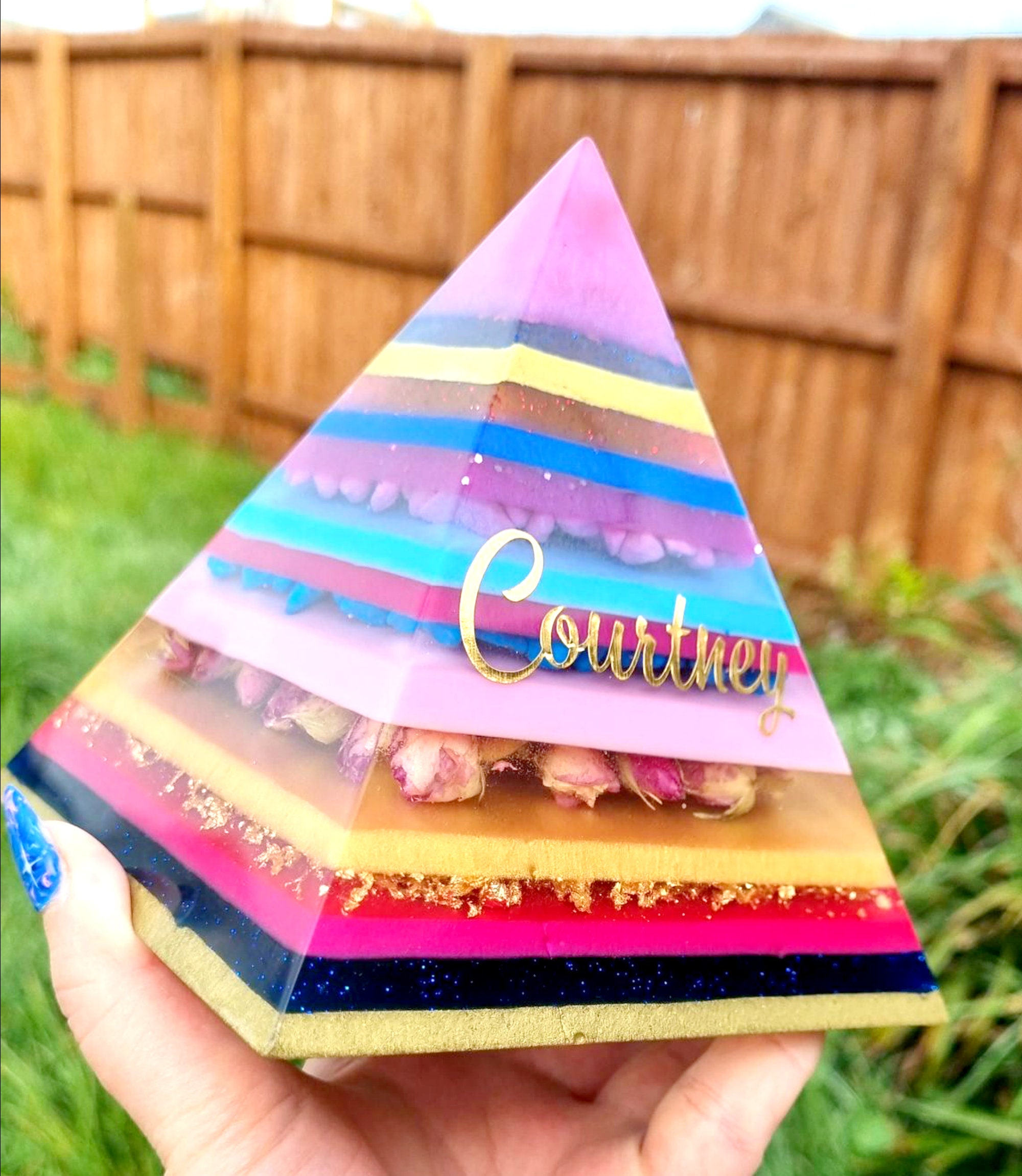 Custom RESIN MEMORIAL PYRAMID// Eco Resin Pyramid Cremains - Etsy UK