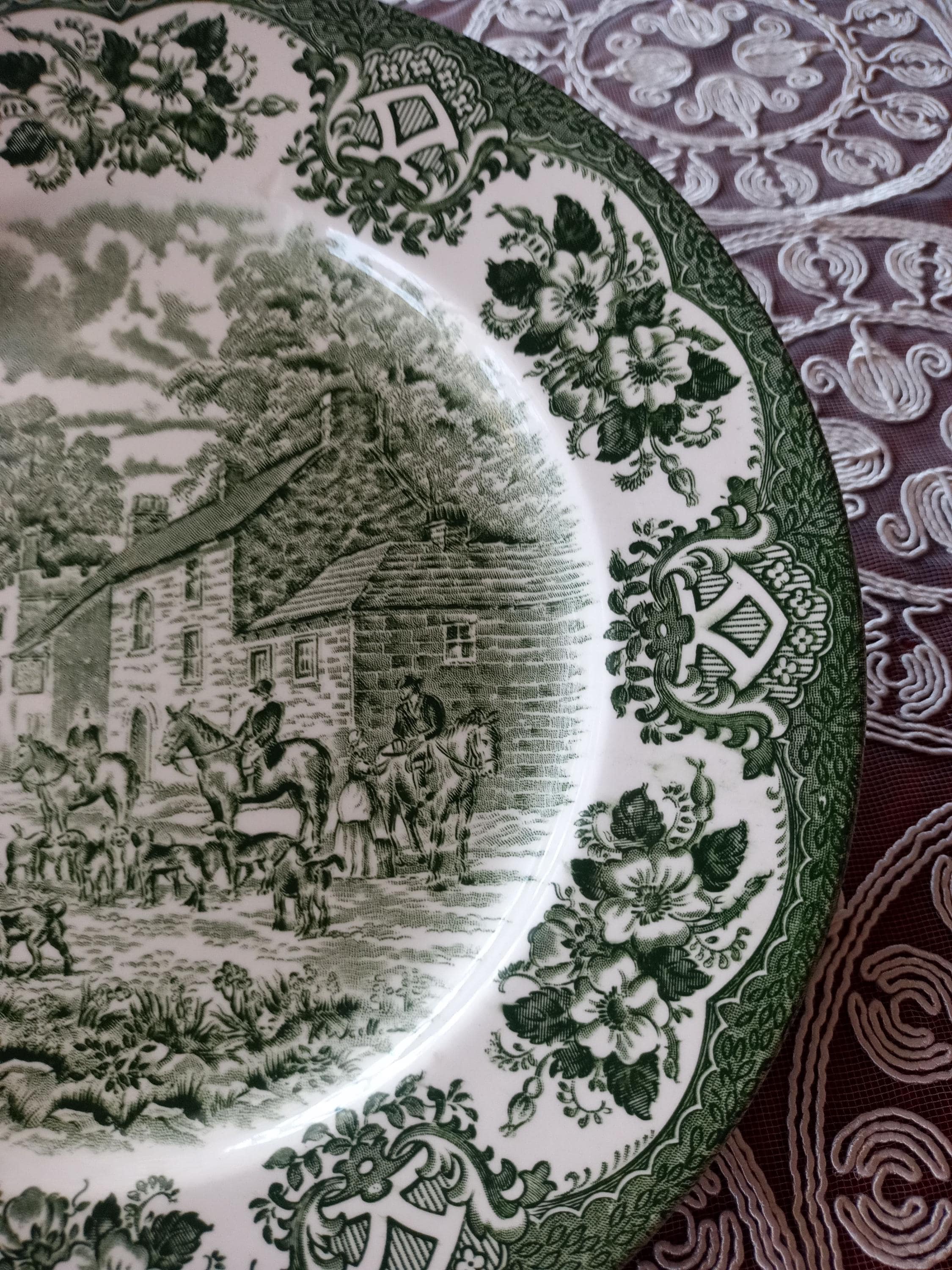 Green Transferware English Ironstone Tableware Diameter 25 Cm - Etsy