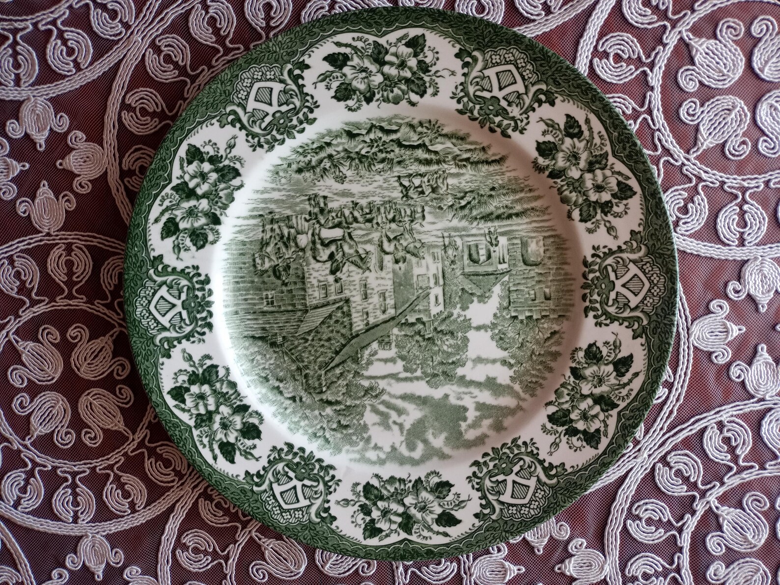 Green Transferware English Ironstone Tableware Diameter 25 Cm - Etsy