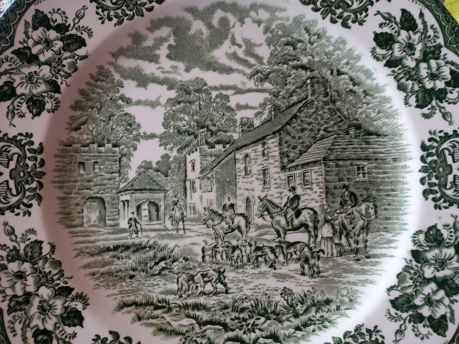Green Transferware English Ironstone Tableware Diameter 25 Cm - Etsy