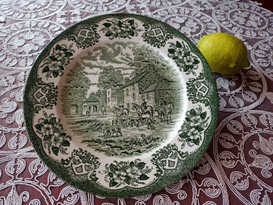 Green Transferware English Ironstone Tableware Diameter 25 Cm - Etsy