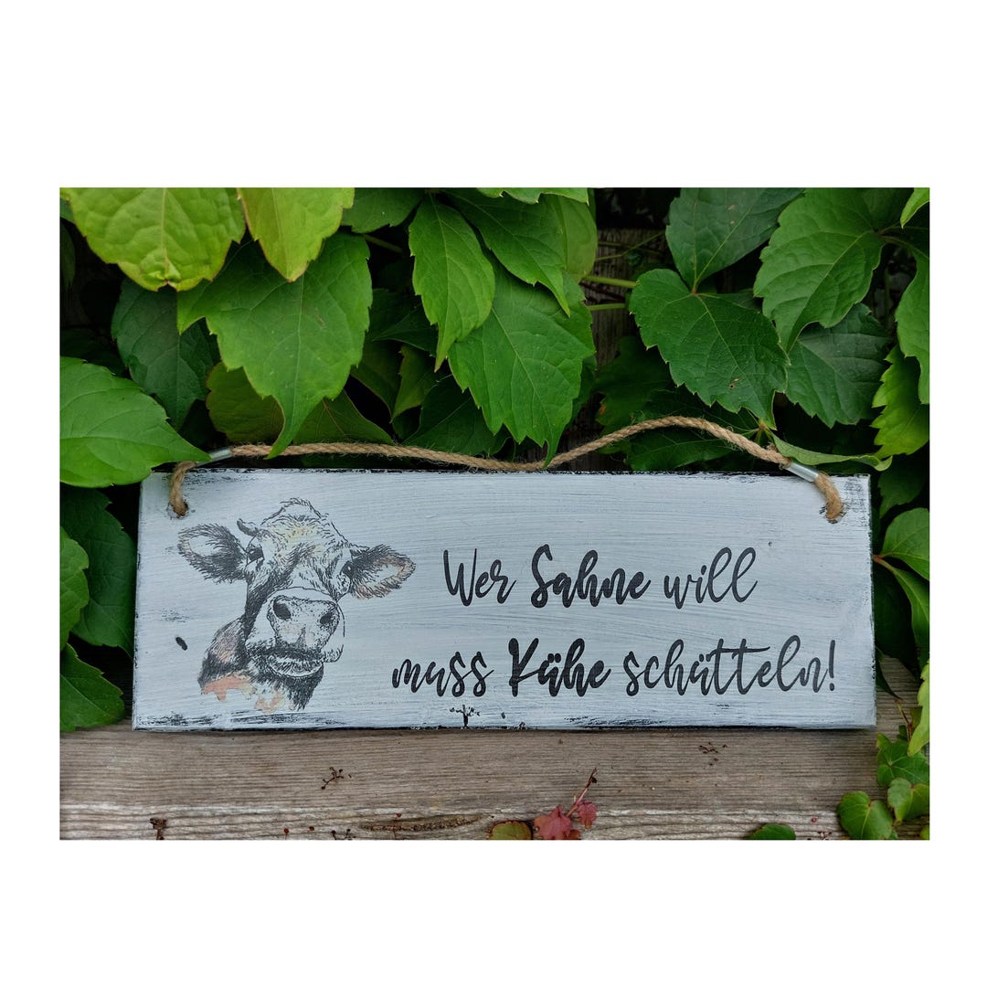Wooden Cow Sign – Funny Cow Saying for Country House Decor & Gift for ...