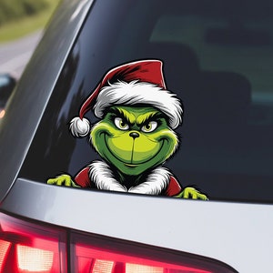 Mischievous Peeking Grinch Vinyl Car Decal - Durable, Weatherproof Car ...