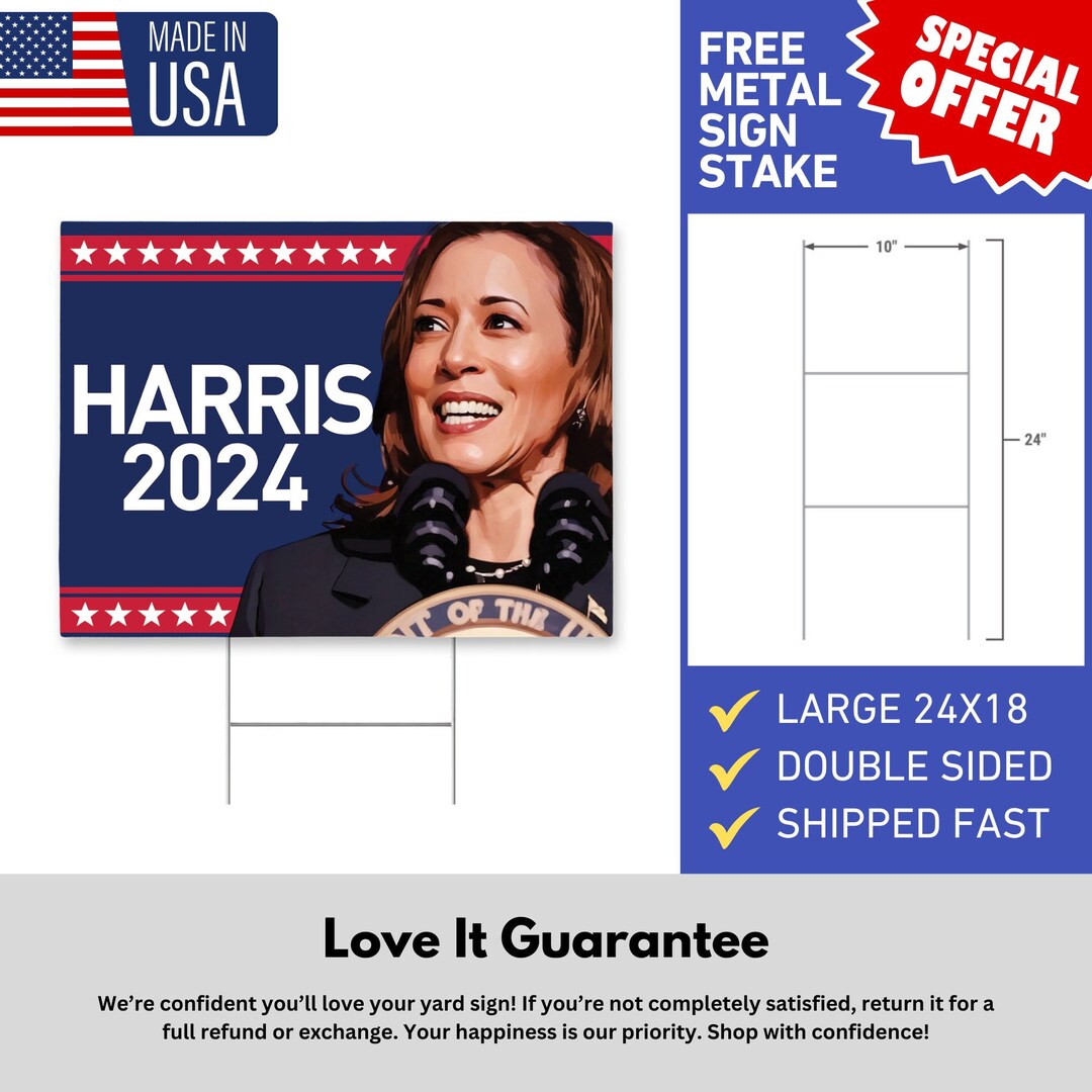 Harris 2024 Yard Sign Kamala Harris para presidente Letrero de césped ...